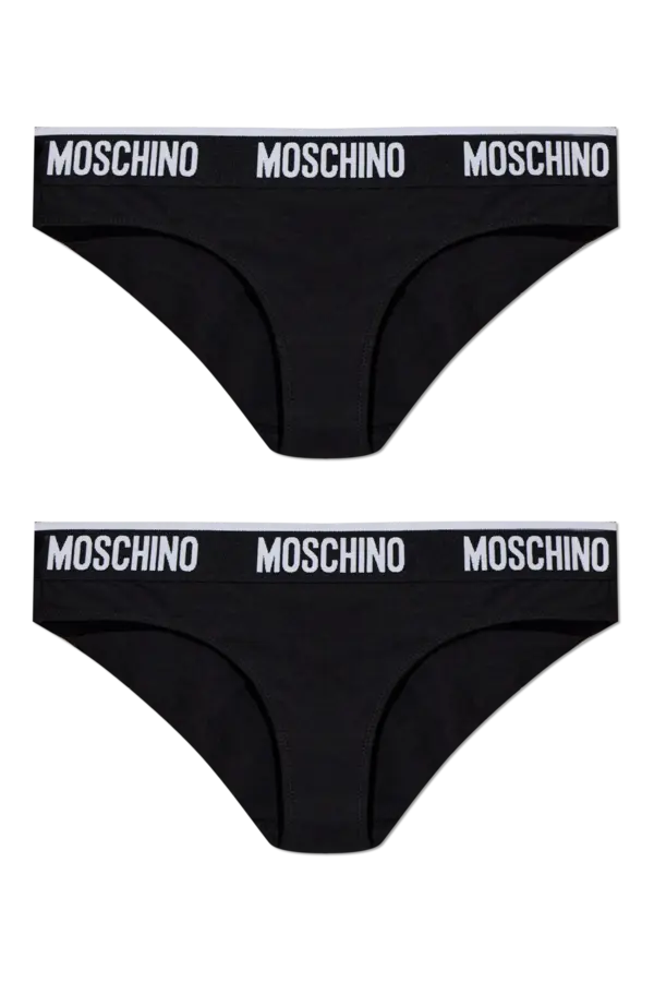 Moschino 2-pack Of Cotton Briefs - Black