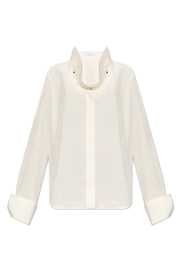 Givenchy Silk Shirt With Decorative Collar - Cream