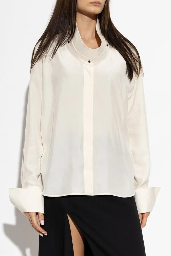 Givenchy Silk Shirt With Decorative Collar