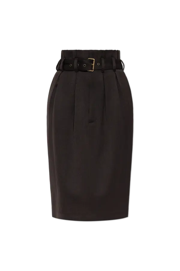 Etro Wool Skirt With Belt - Brown