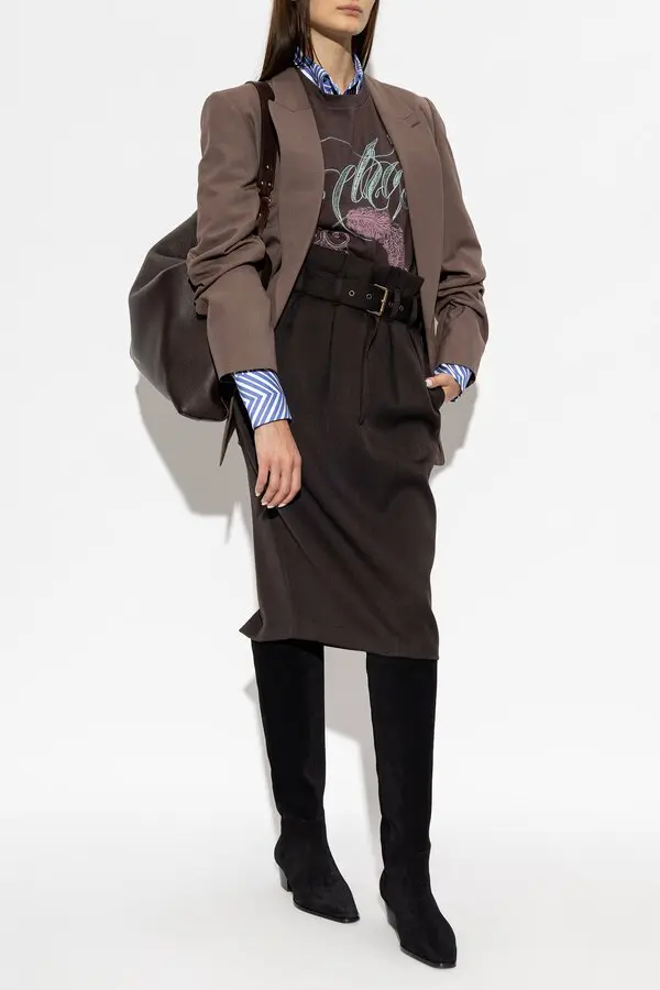 Etro Wool Skirt With Belt
