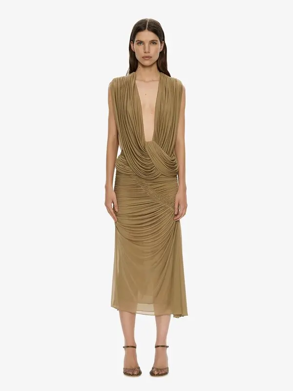 Christopher Esber Orion Midi Skirt - Khaki