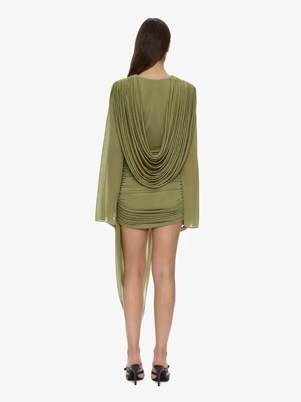 Christopher Esber Ripple Drape Long Sleeve Mini Dress