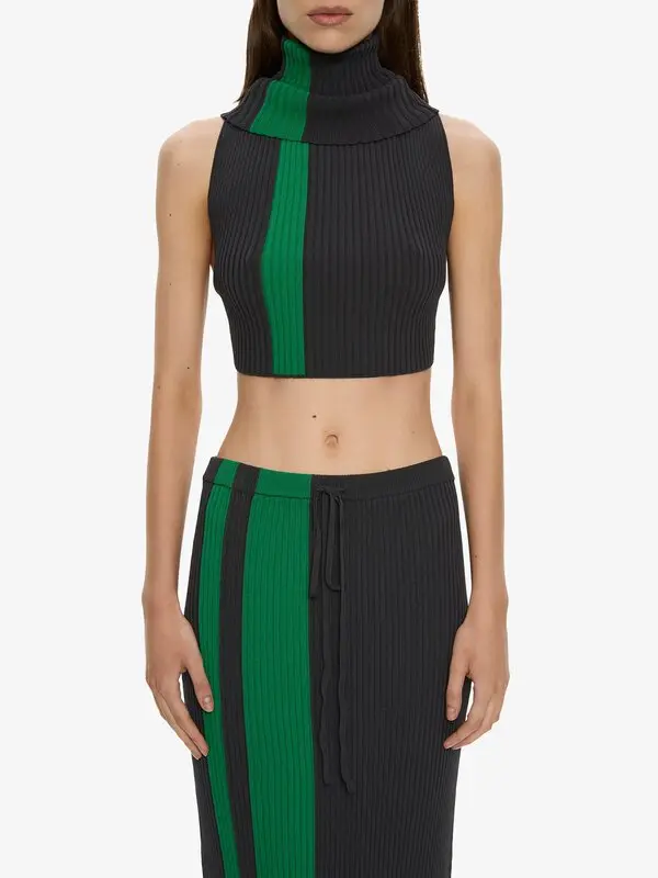 Christopher Esber Mach Stripe Turtleneck Crop