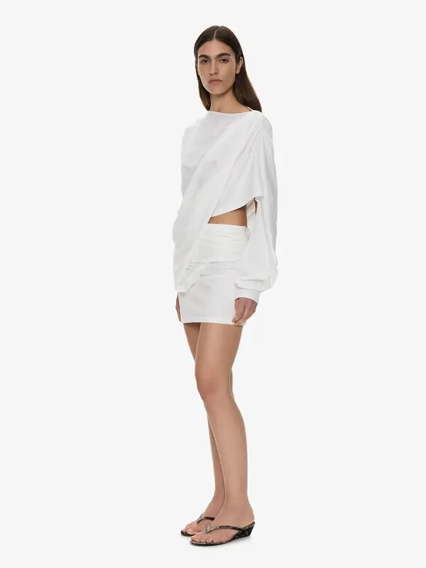 Christopher Esber Aiba Draped Cotton Jersey Long Sleeve Dress