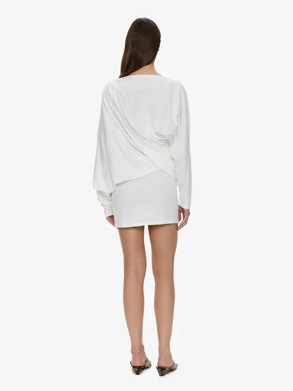 Christopher Esber Aiba Draped Cotton Jersey Long Sleeve Dress