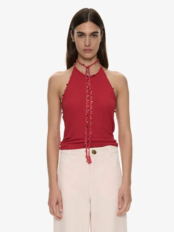 Christopher Esber Beach Quartz Halter Tank - Red