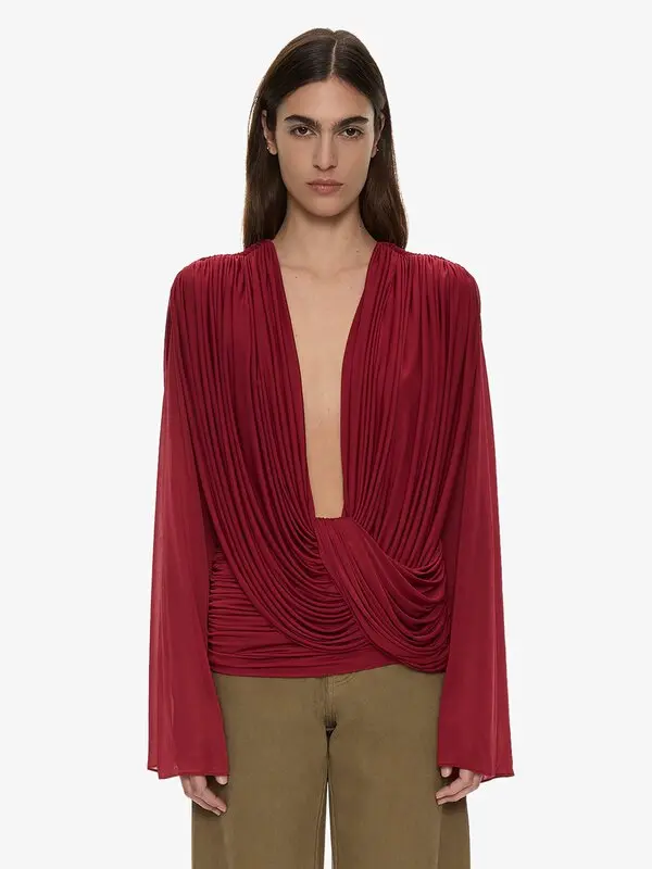 Christopher Esber Ripple Drape Long Sleeve Top