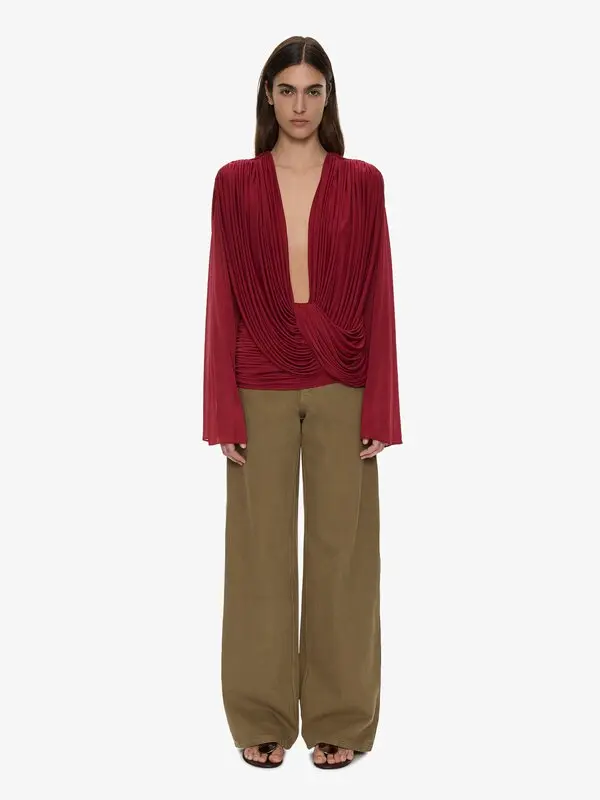 Christopher Esber Ripple Drape Long Sleeve Top
