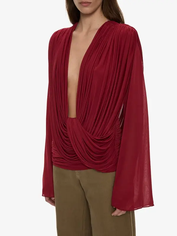 Christopher Esber Ripple Drape Long Sleeve Top