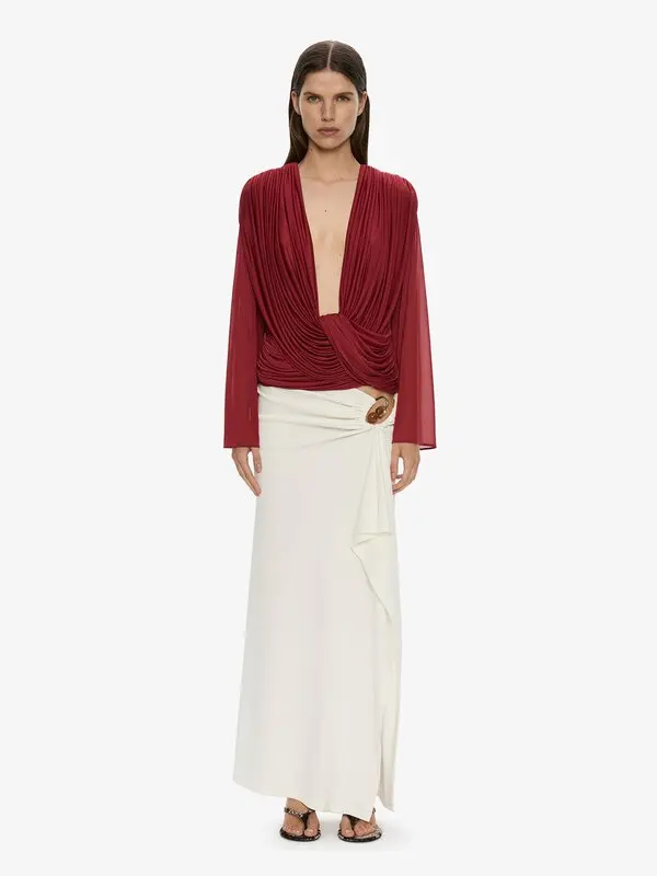Christopher Esber Ripple Drape Long Sleeve Top
