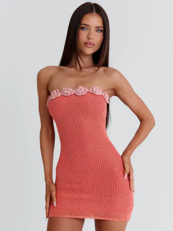 OUTCAST Eliosa Mini Dress Coral