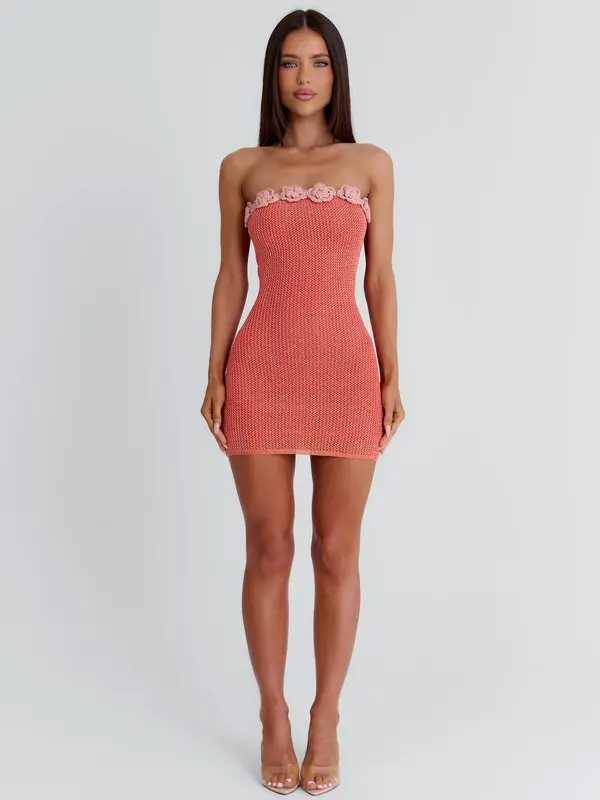 OUTCAST Eliosa Mini Dress Coral