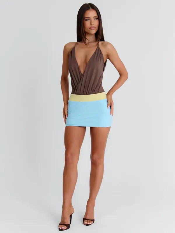 OUTCAST Angelain Mini Dress Brown Splice