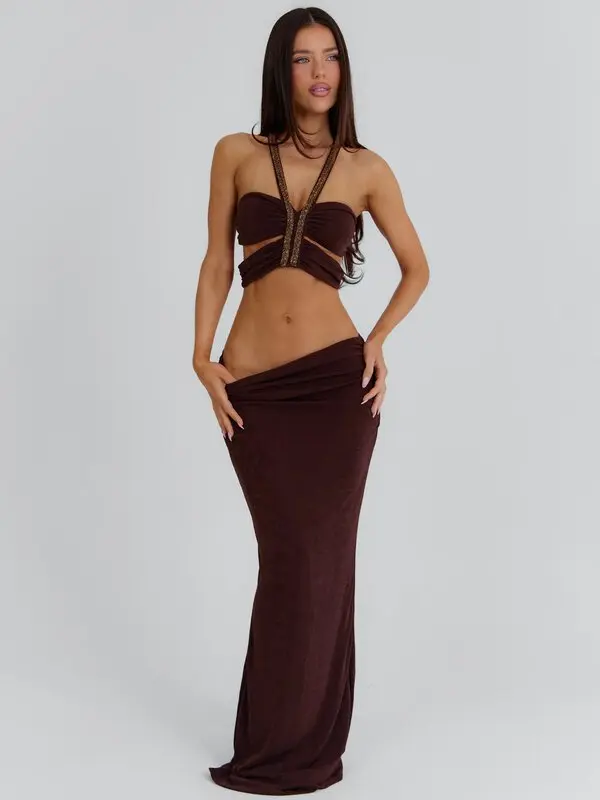 OUTCAST Rachana Maxi Dress Chocolate