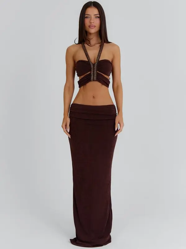 OUTCAST Rachana Maxi Dress Chocolate