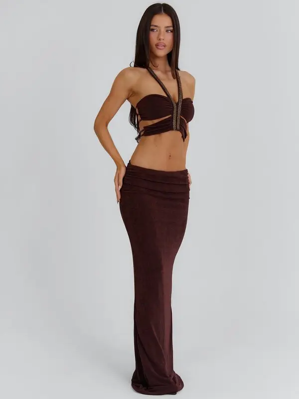 OUTCAST Rachana Maxi Dress Chocolate