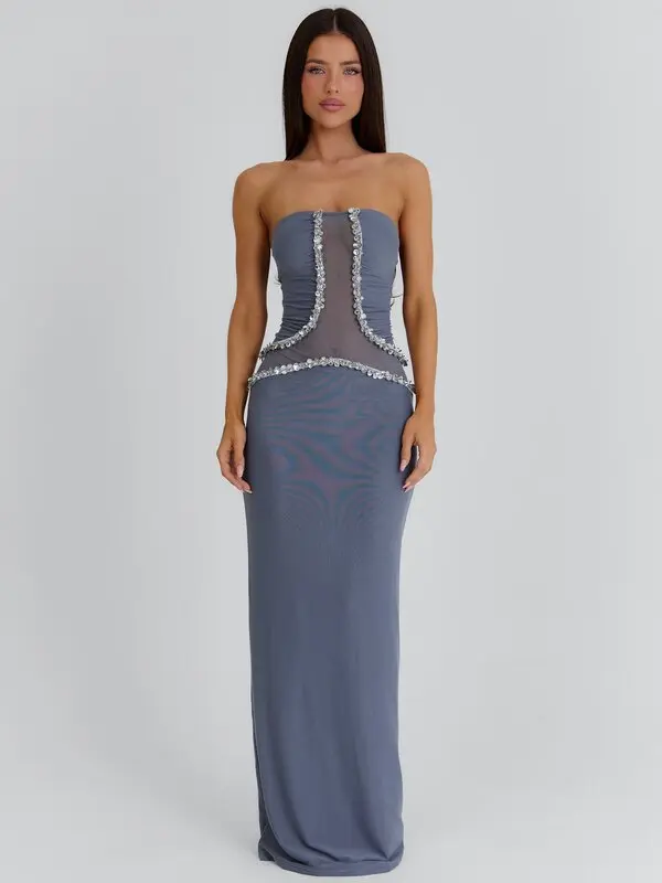 OUTCAST Kaisha Maxi Dress Steel Grey - Gray