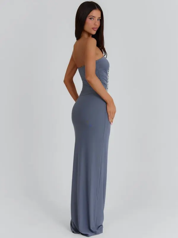 OUTCAST Kaisha Maxi Dress Steel Grey