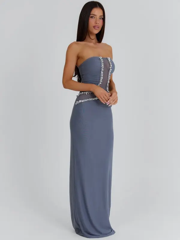 OUTCAST Kaisha Maxi Dress Steel Grey