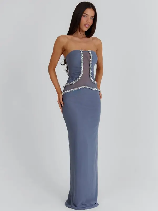 OUTCAST Kaisha Maxi Dress Steel Grey