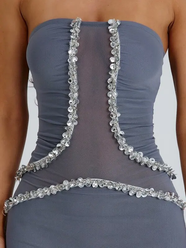 OUTCAST Kaisha Maxi Dress Steel Grey