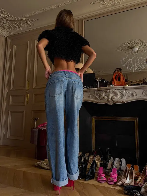 OUTCAST Zeriah Wide Leg Denim Jeans - Blue