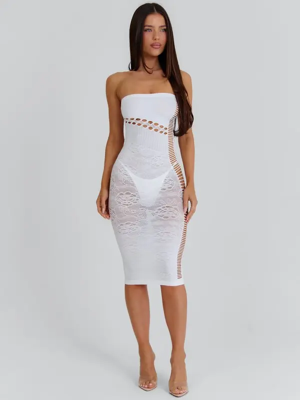 OUTCAST Jemimah Midi Dress - White