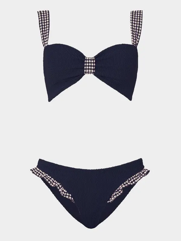 Hunza G Loretta Bikini - Navy Gingham