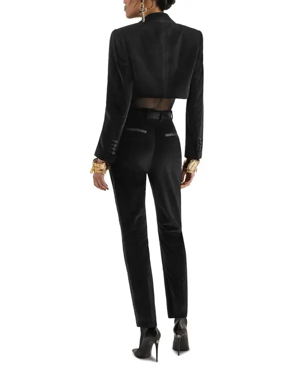 Dolce & Gabbana Spencer Velvet Cropped Tuxedo Jacket