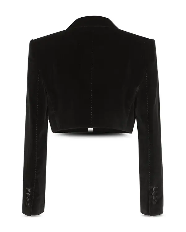 Dolce & Gabbana Spencer Velvet Cropped Tuxedo Jacket