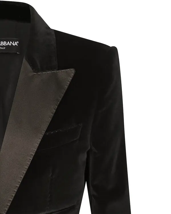 Dolce & Gabbana Spencer Velvet Cropped Tuxedo Jacket