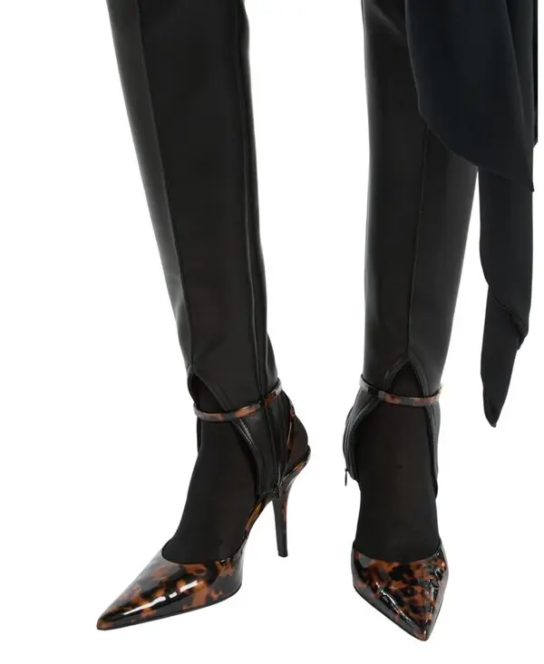 Balmain Printed Patent Leather Strappy Courts