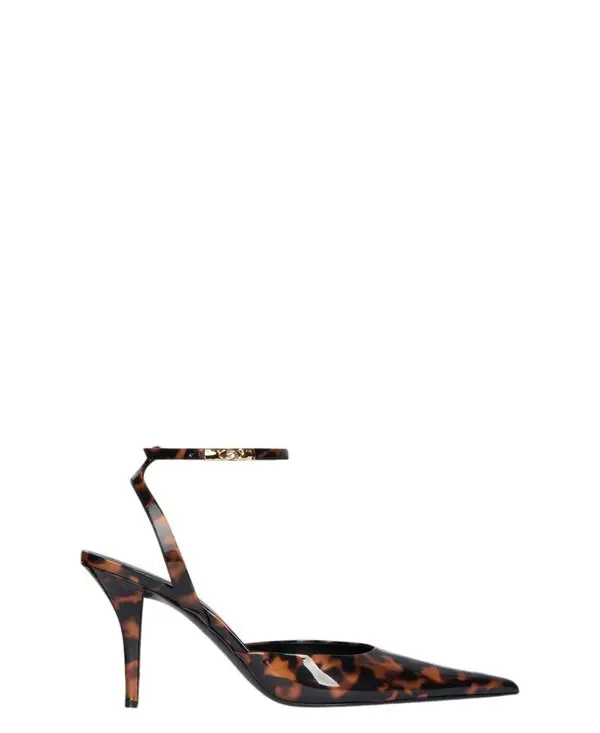 Balmain Printed Patent Leather Strappy Courts
