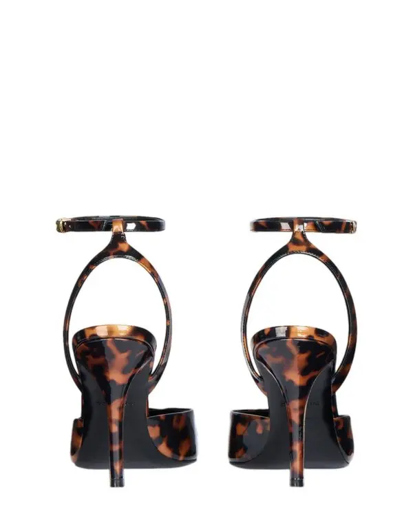 Balmain Printed Patent Leather Strappy Courts
