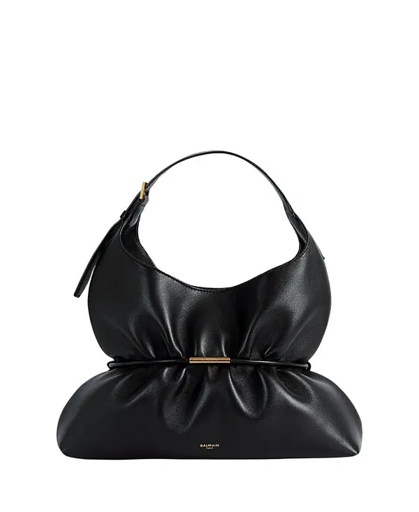 Balmain Sphynx Medium Bag In Smooth Leather - Black