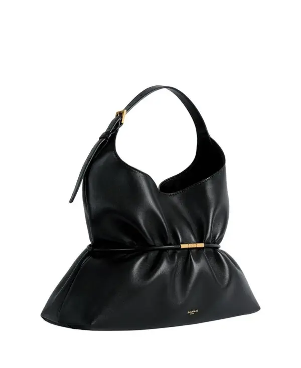 Balmain Sphynx Medium Bag In Smooth Leather - Black