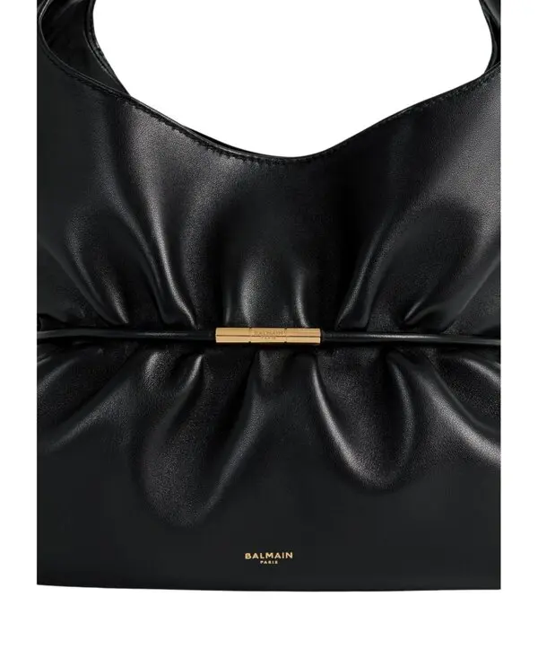 Balmain Sphynx Medium Bag In Smooth Leather - Black