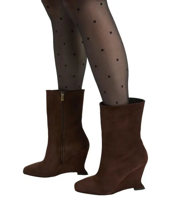 Balmain Wedge Ankle Boots In Suede
