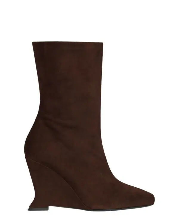 Balmain Wedge Ankle Boots In Suede