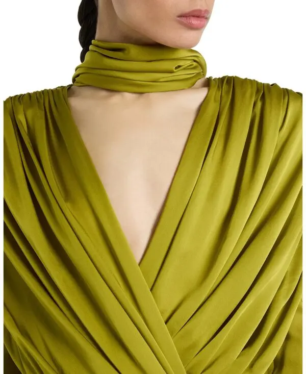 Balmain Long Silk Chiffon Dress