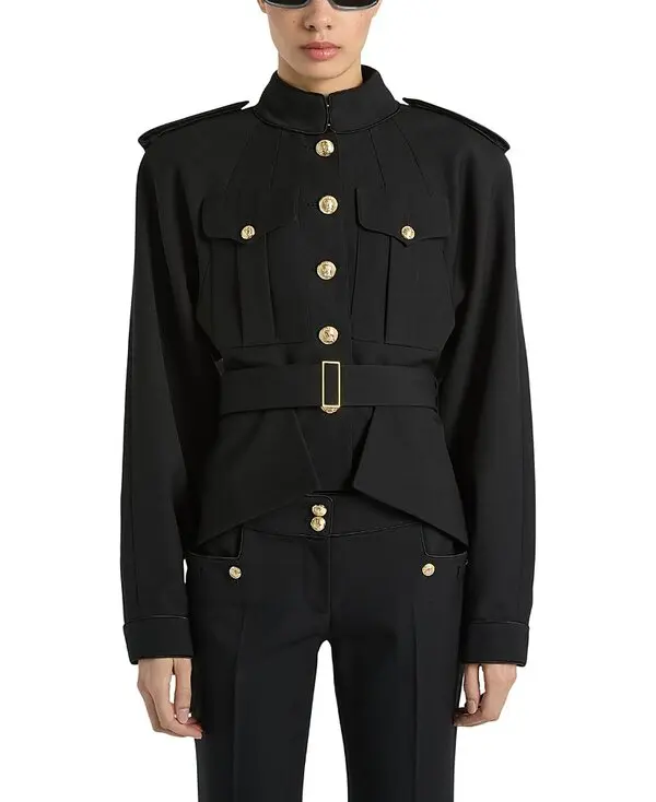 Balmain Wool Peplum Jacket - Black