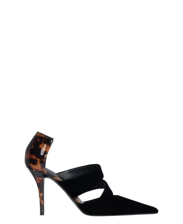 Balmain Velvet And Printed Patent Leather Courts