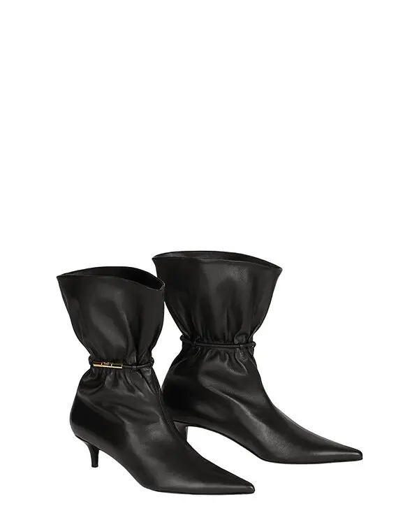 Balmain Sphynx Smooth Leather Ankle Boots - Black