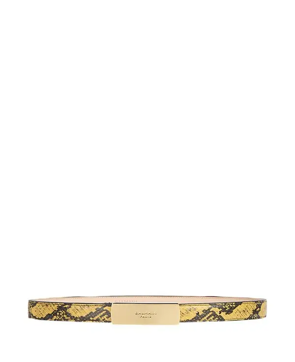 Balmain Belt In Python-effect Leather - Yellow