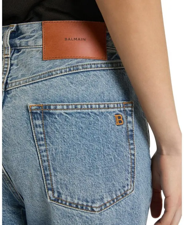 Balmain Straight-leg Faded Denim Jeans