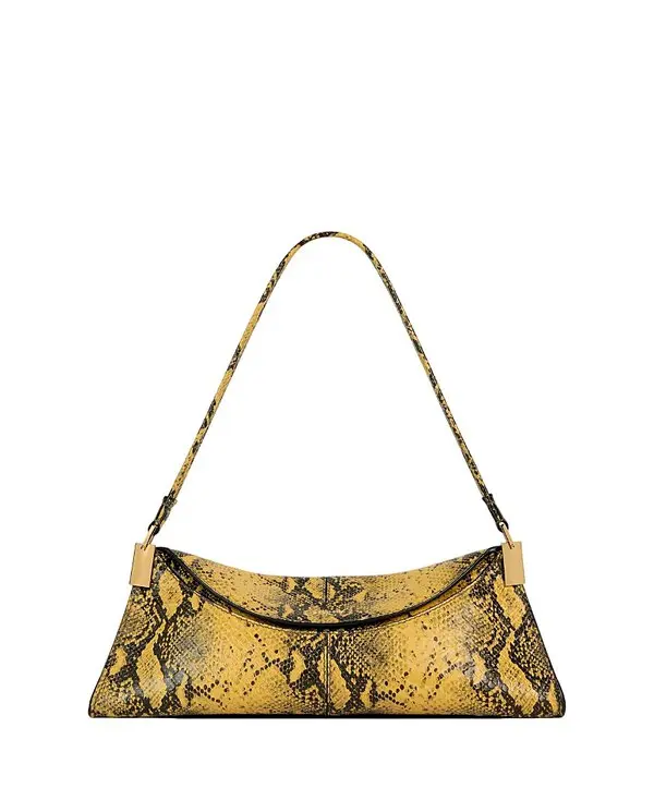 Balmain Python-effect Leather Small Bag - Yellow