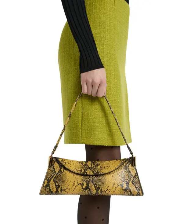 Balmain Python-effect Leather Small Bag - Yellow