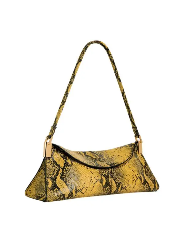Balmain Python-effect Leather Small Bag - Yellow
