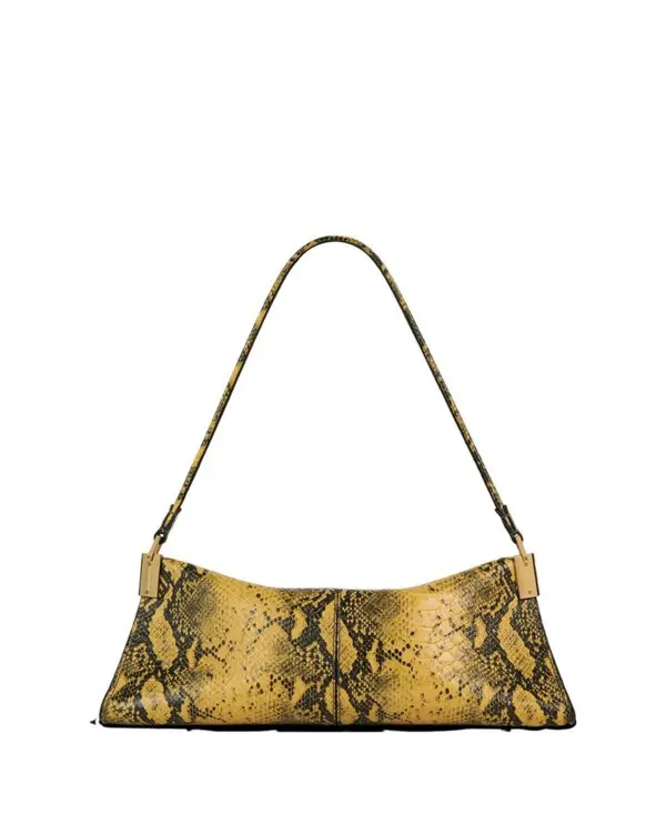 Balmain Python-effect Leather Small Bag - Yellow